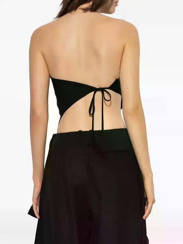 Issey Miyake Strapless Top With Tie Back And Cut-out Detail
