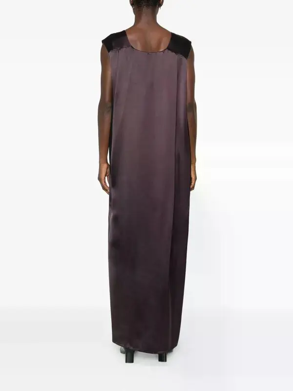 Sportmax V-neck Sleeveless Maxi Dress With Draping And Side Slit