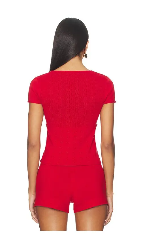 PEACHY DEN Marie Knit Polo Top