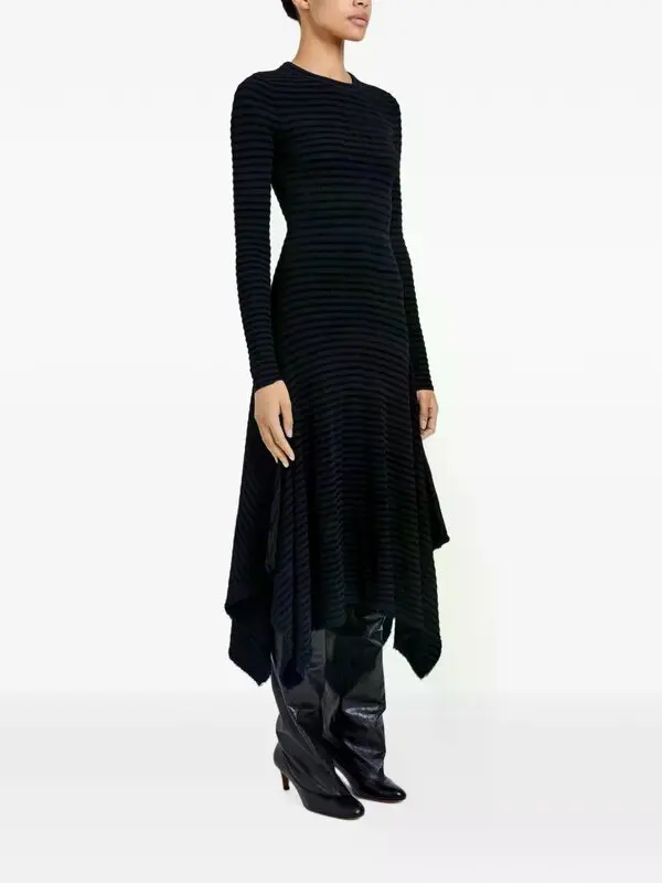 Proenza Schouler Asymmetric Striped Midi Dress - Blue