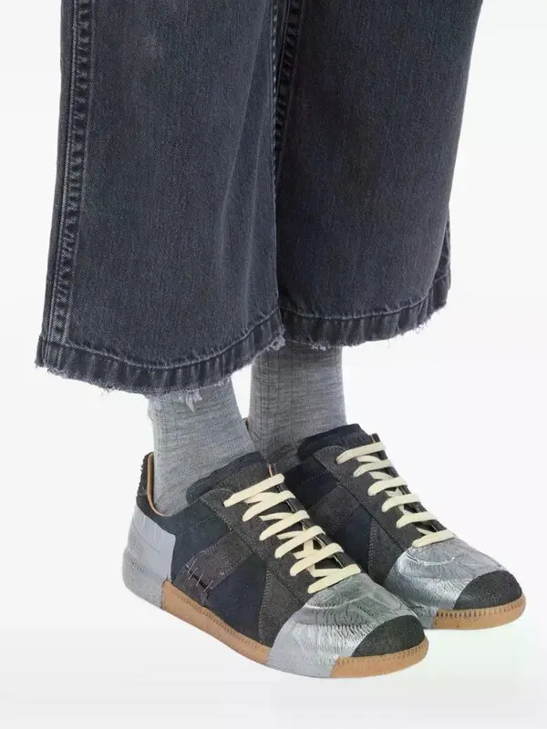 MAISON MARGIELA Replica Panelled Suede Sneakers - Grey