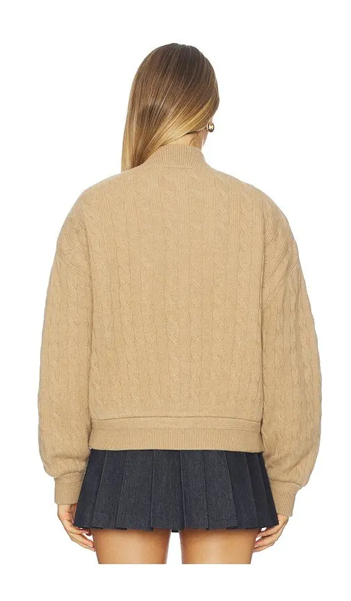 Polo Ralph Lauren Cable Knit Wool Cashmere Bomber Jacket - Beige