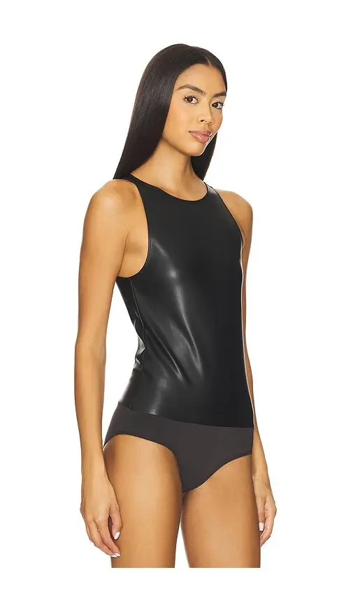 Lapointe Faux Leather Halter Bodysuit