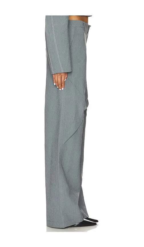 KATE BARTON Draped Specialty Denim Trouser