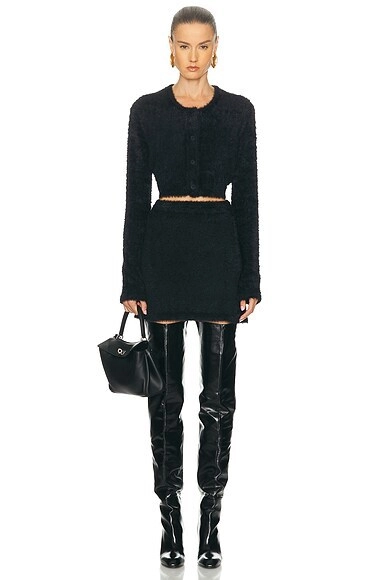 Helmut Lang Cropped Eyelash Cardigan