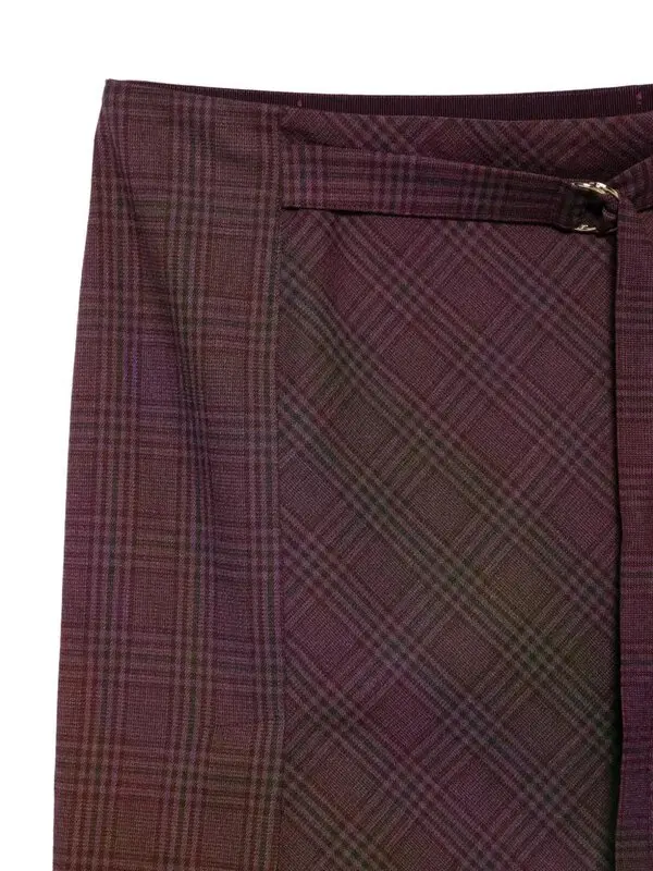 Patrizia Pepe Checked Midi Skirt With Buckled Belt