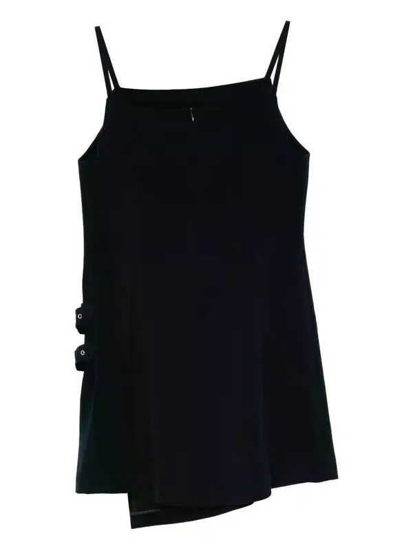 We11Done Logo-plaque Spaghetti Strap Dress - Blue