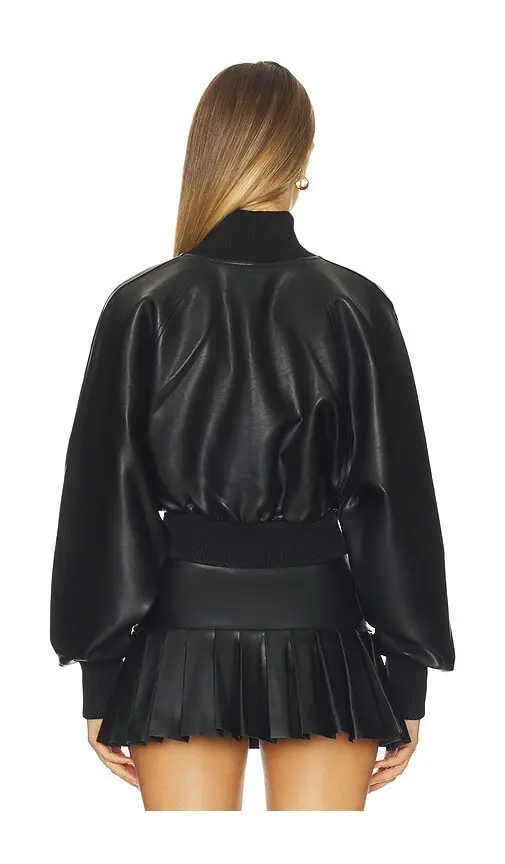 Norma Kamali Oversized Turtleneck Bomber Jacket - Black