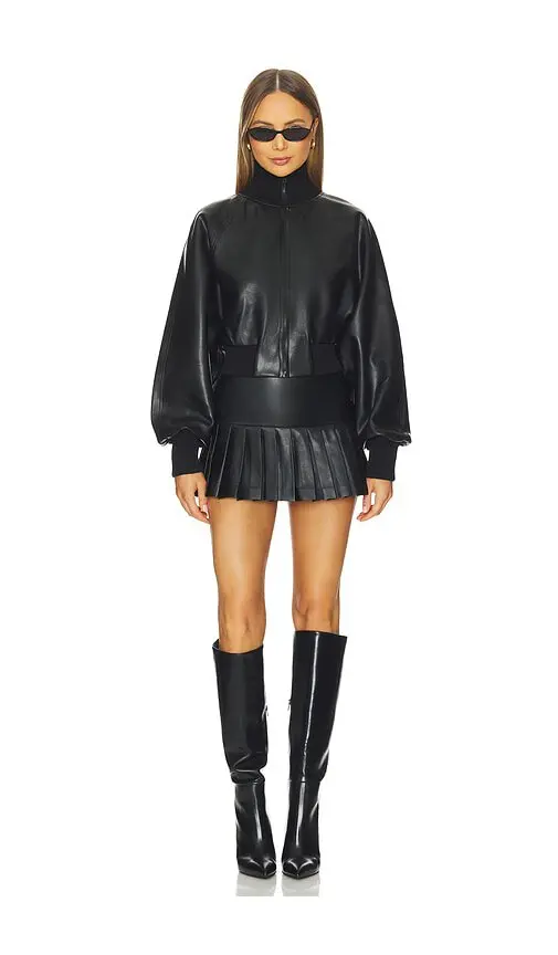Norma Kamali Oversized Turtleneck Bomber Jacket - Black