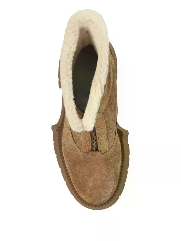 COACH Zip Shearling Suede Boots - Brown