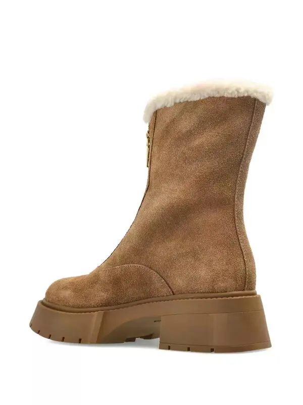 COACH Zip Shearling Suede Boots - Brown