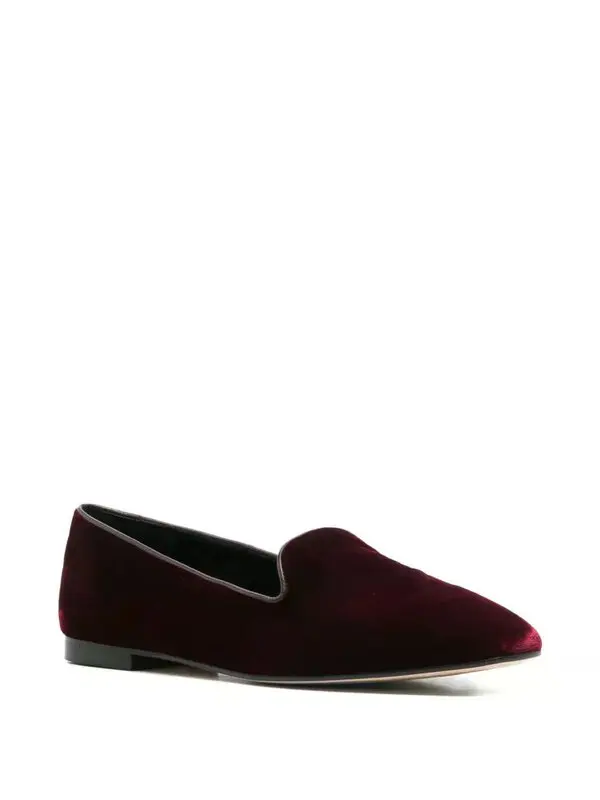 ARTEANA Velvet Finish Ballet Flats - Red