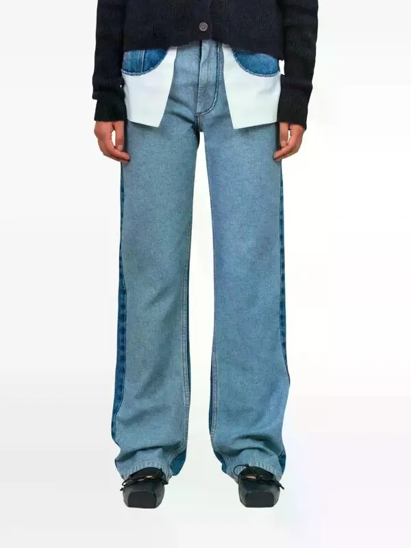 MAISON MARGIELA Panelled Straight Leg Jeans - Blue