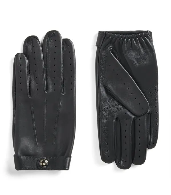 DENTS Leather Touchscreen Rollestone Gloves - Black