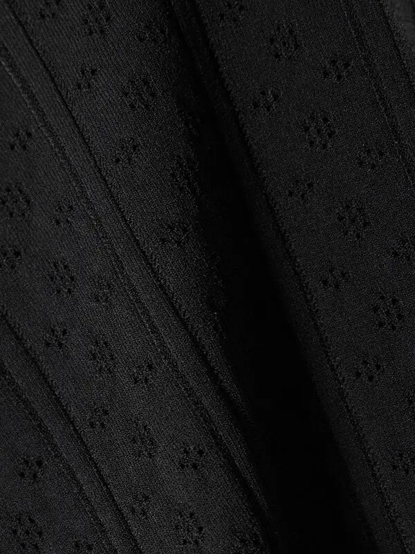 JW Anderson Bow-detailed Recycled Pointelle-knit T-shirt - Black