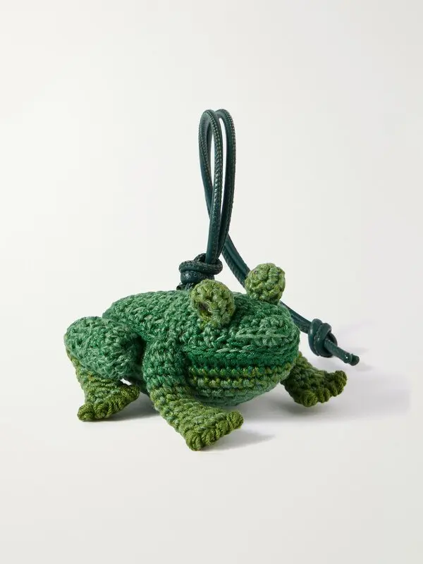 JW Anderson Frog Crocheted Bag Charm - Green