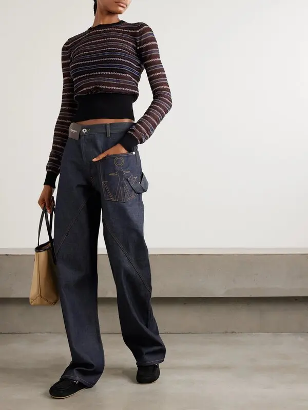 JW Anderson Striped Intarsia-knit Cotton-blend Sweater - Multi