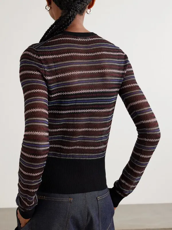 JW Anderson Striped Intarsia-knit Cotton-blend Sweater - Multi