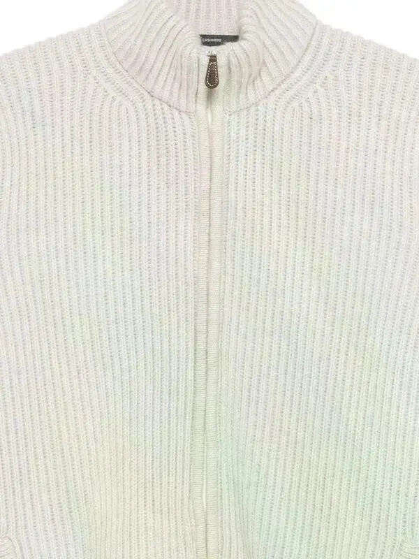 Fedeli Ribbed Knit Full Zip Cardigan