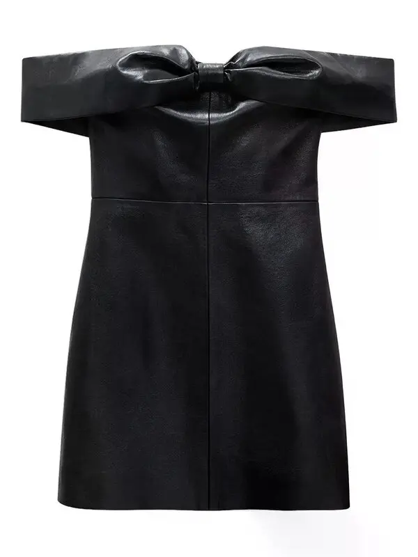 ANINE BING Strapless Bow Mini Dress - Black