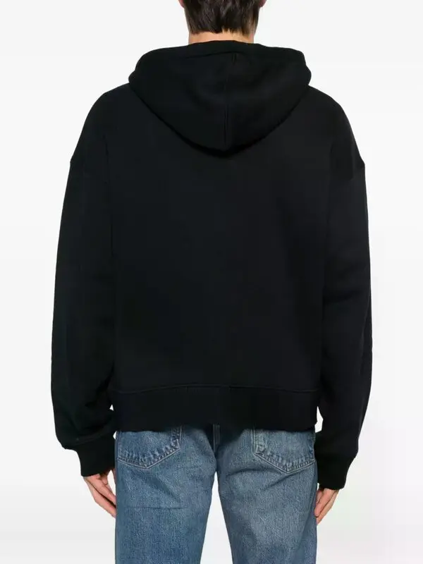 DAILY PAPER Logo-embroidered Zip-up Hoodie - Black