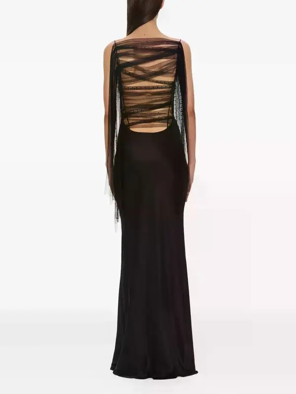 Christopher Esber Lattice-lace Silk Gown