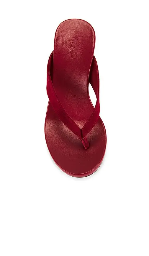 TONY BIANCO Suede Platform Thong Heels - Red