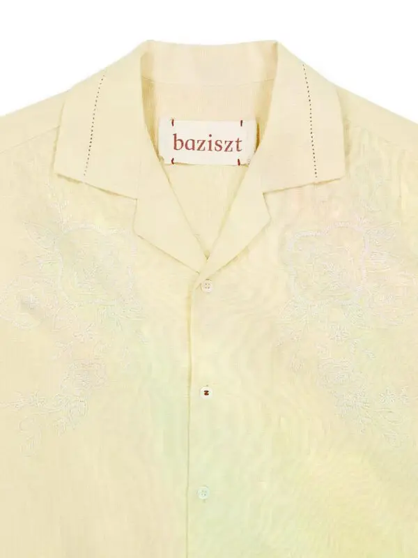 BAZISZT Cade Floral-embroidered Long-sleeve Shirt - Neutrals