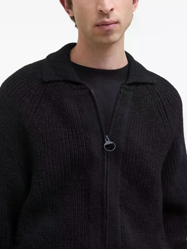 Barbour Zip Knitted Cardigan - Black
