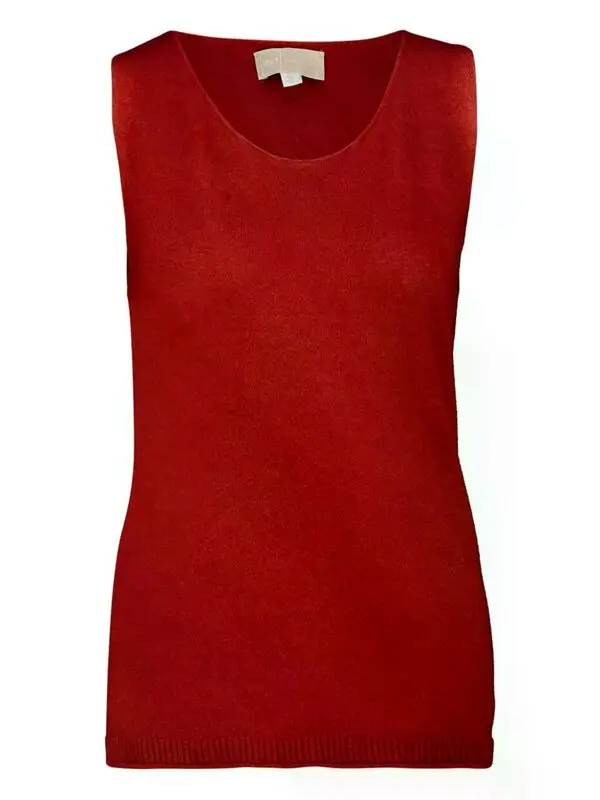 120% Lino Sleeveless Knitted Top - Red