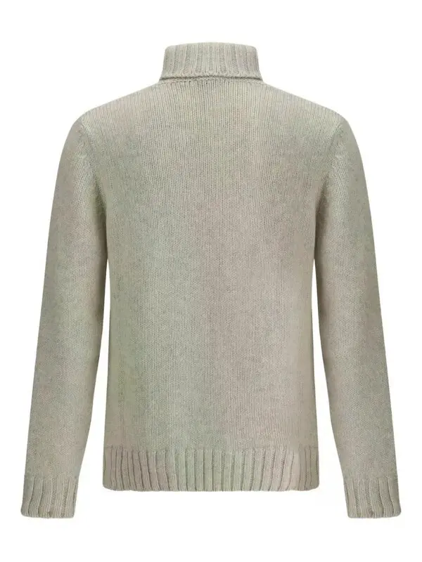 ARAGONA Ribbed Turtleneck Sweater With Long Sleeves