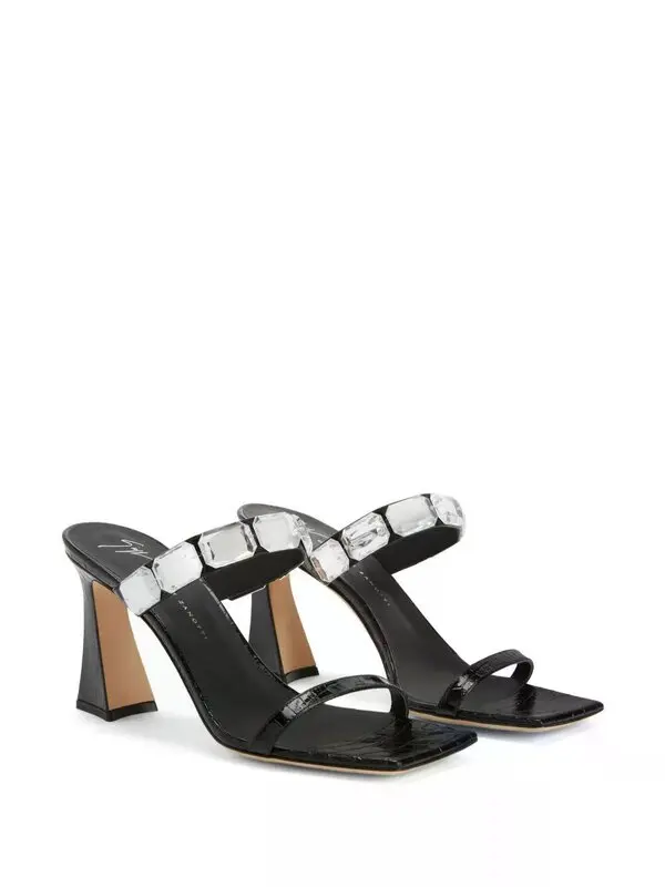 GIUSEPPE ZANOTTI Flaminia 85mm Crystal Embellished Sandals - Black
