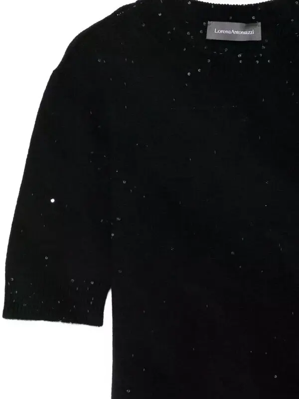 Lorena Antoniazzi Sequin Embellished Short Sleeve Sweater