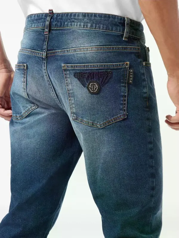 Philipp Plein Embroidered Patch Jeans