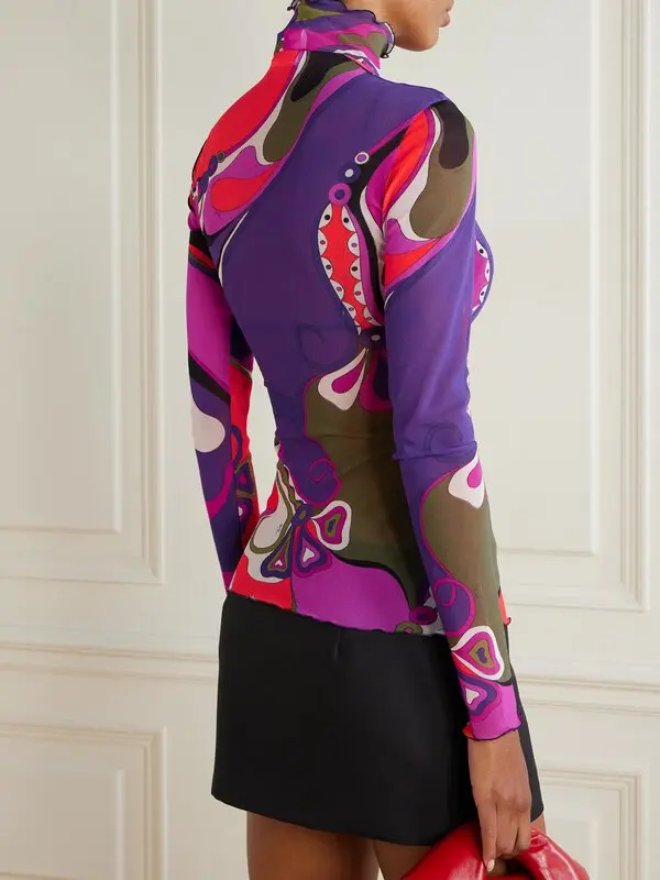 Emilio Pucci Printed Tulle Blouse - Multi