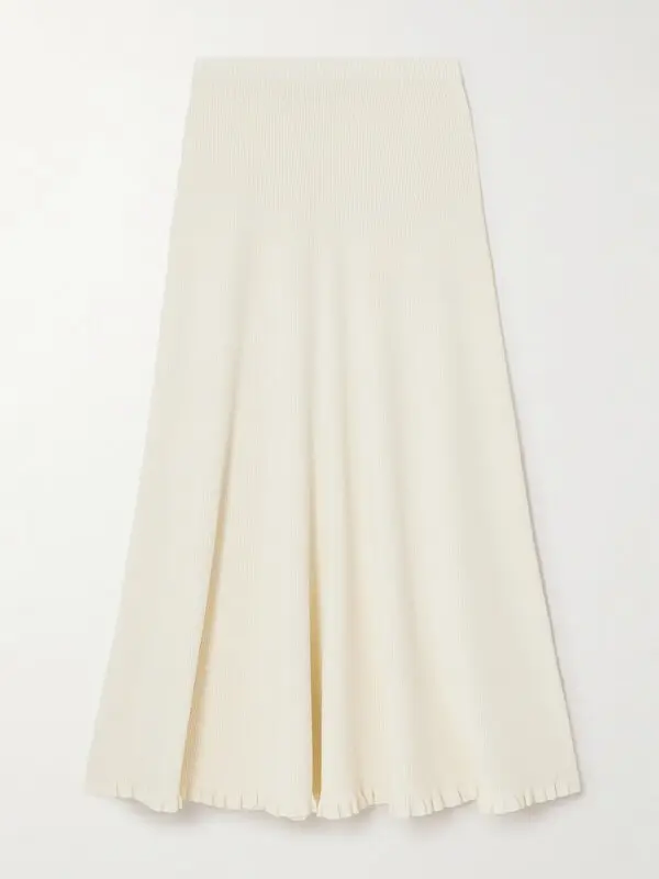 Proenza Schouler White Label Stina Striped Knitted Midi Skirt - Neutrals