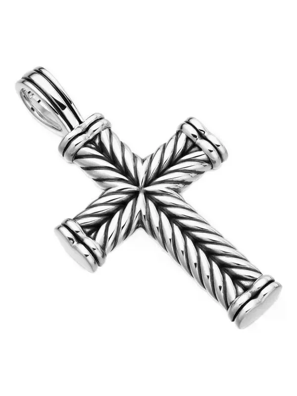 David Yurman Sterling Chevron Cross Pendant