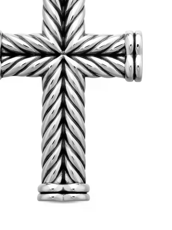 David Yurman Sterling Chevron Cross Pendant