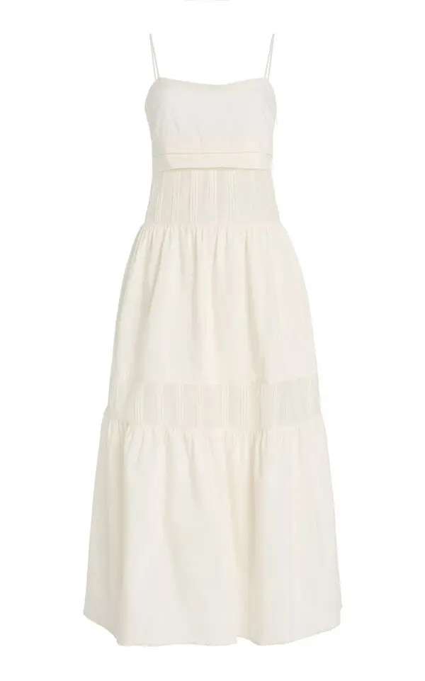 Posse Pearl Cotton-silk Midi Dress - Ivory