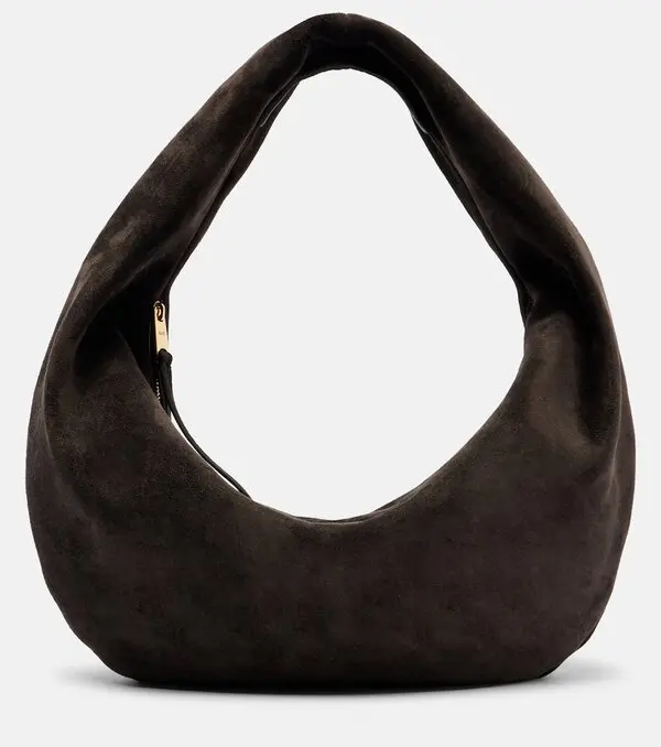 Khaite Olivia Medium Suede Shoulder Bag - Brown