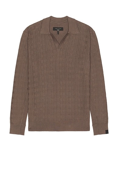 Rag & Bone Harvey Plaid Johnny Collar Polo