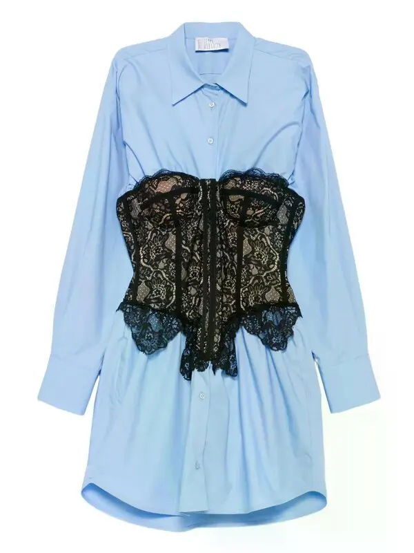 Giuseppe Di Morabito Lace-corset Shirt Dress - Blue