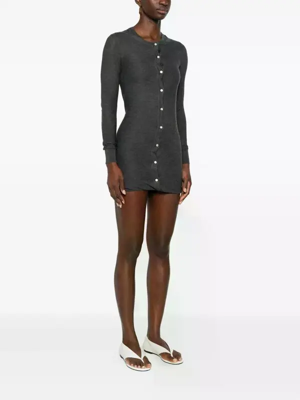 AYA MUSE Charcoal Buttoned Mini Dress