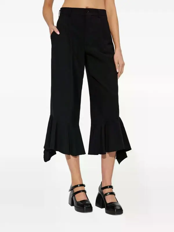 Comme Des Garçons Ruffled Hem Cropped Trousers
