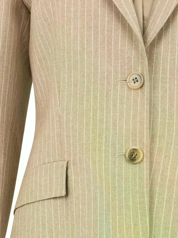 Brooks Brothers Striped Virgin Wool Blazer - Neutrals