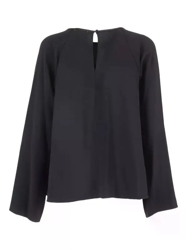 FORTE_FORTE Long-sleeve Blouse With Embroidered Detail - Black