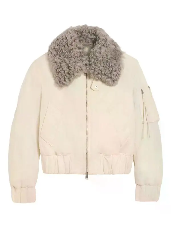 AMI Paris Padded Bomber Jacket With Shearling Collar