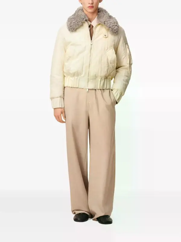 AMI Paris Padded Bomber Jacket With Shearling Collar