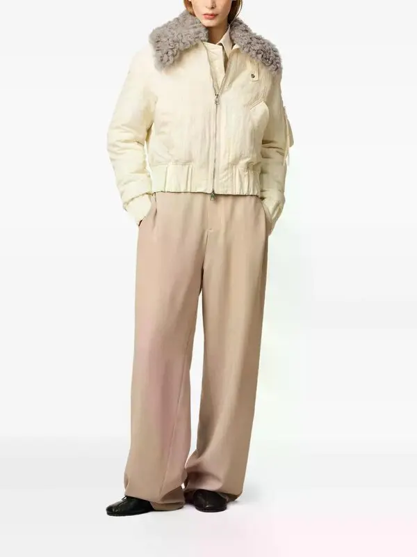 AMI Paris Padded Bomber Jacket With Shearling Collar