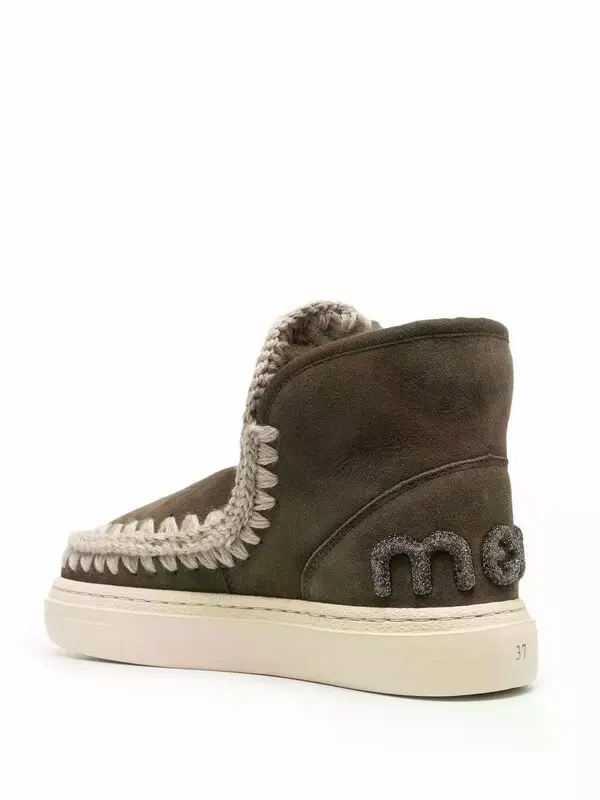 Mou Crochet Stitch-trim Boots